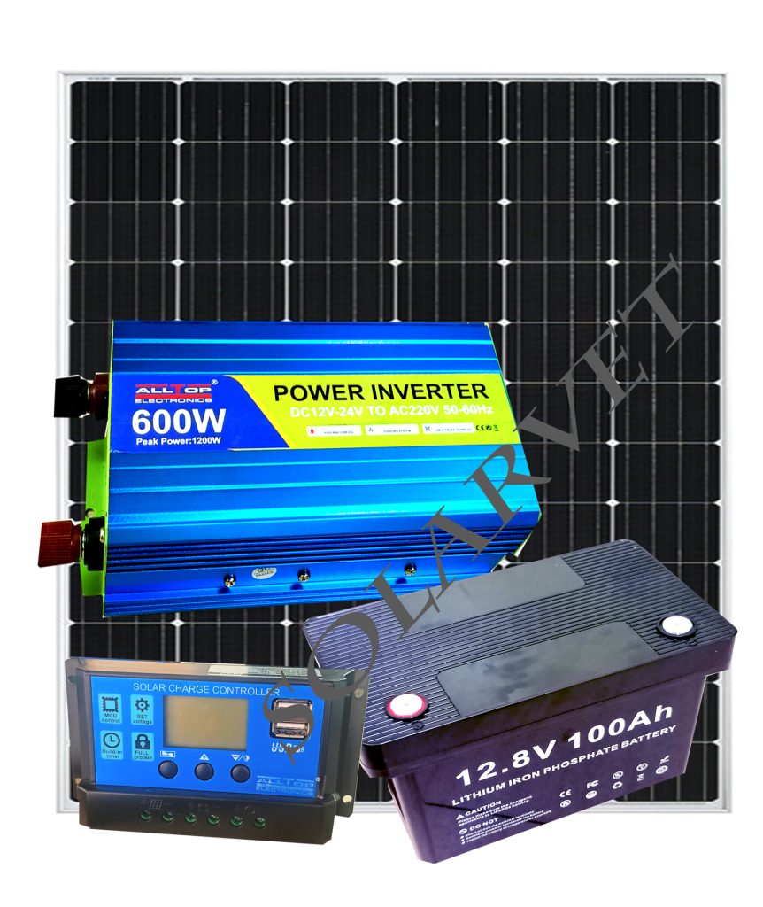 600Watts Solar System Full Kit With 12V 100AH Lithium Battery ...